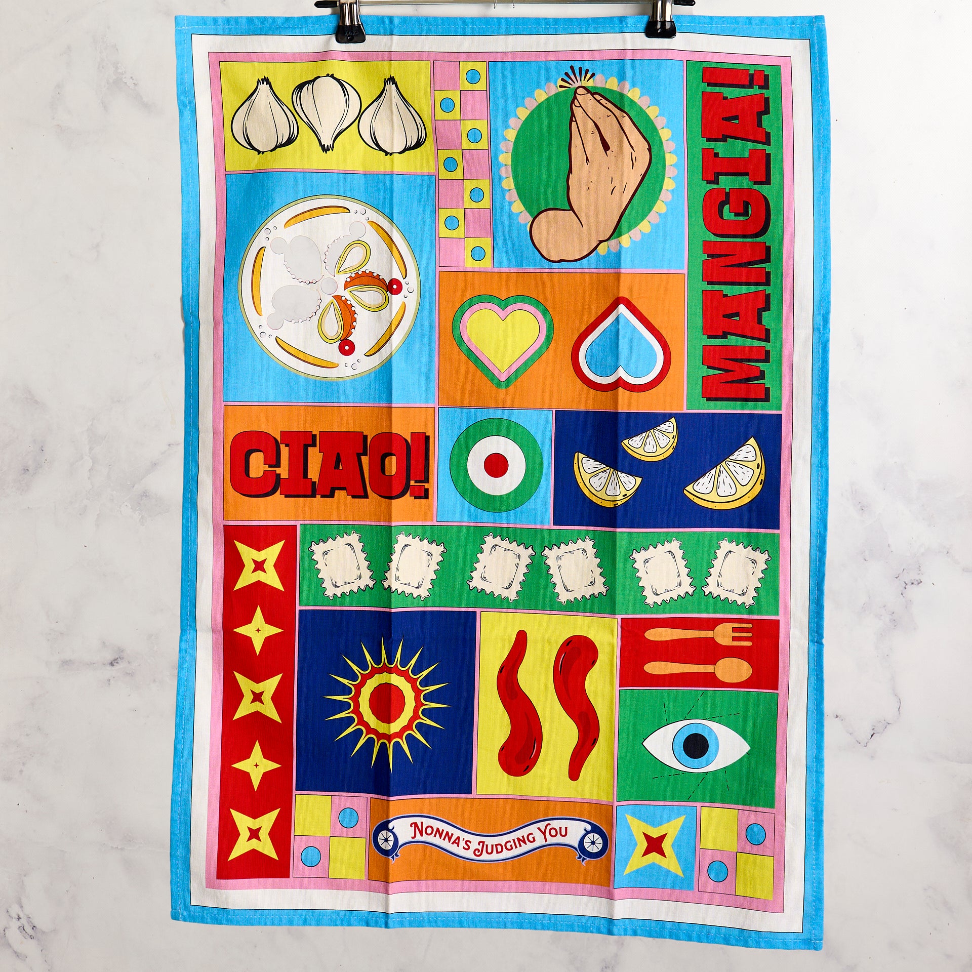 Mangia Auguri Ciao Tea Towel | Melbourne Arancini